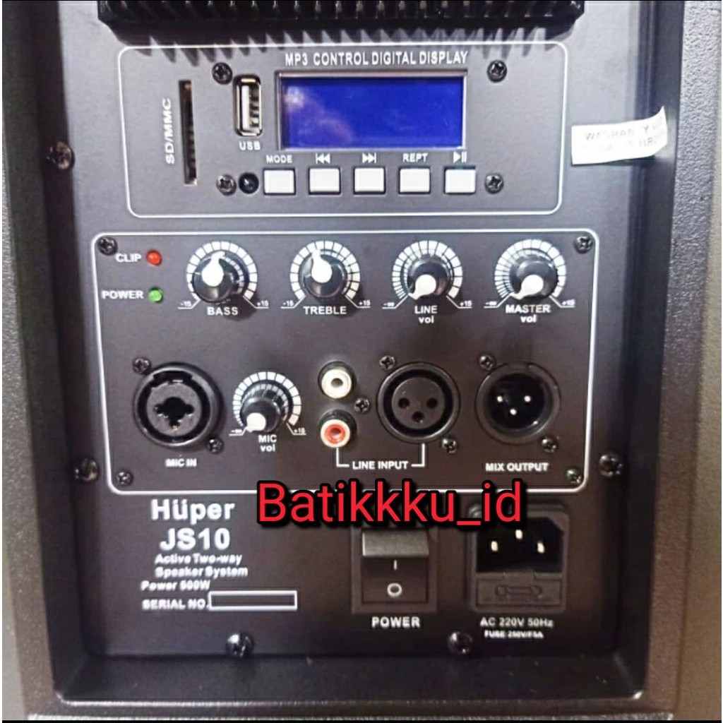 Jual SPEAKER HUPER JS 10 JS10 ORIGINAL 15 INCH 500 WATT USB VERSE AD ...