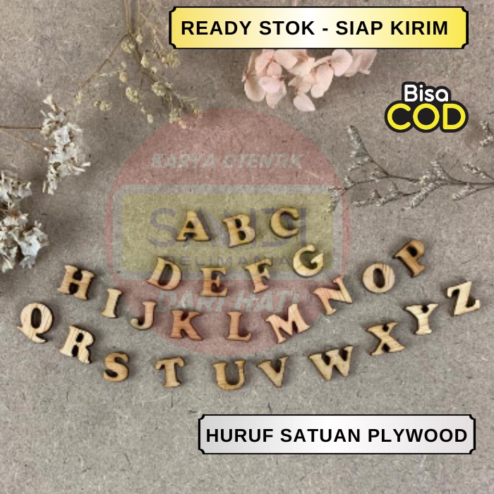 Jual Huruf Kayu Plywood Dekorasi Mahar Pernikahan Ukuran 5cm | Shopee ...