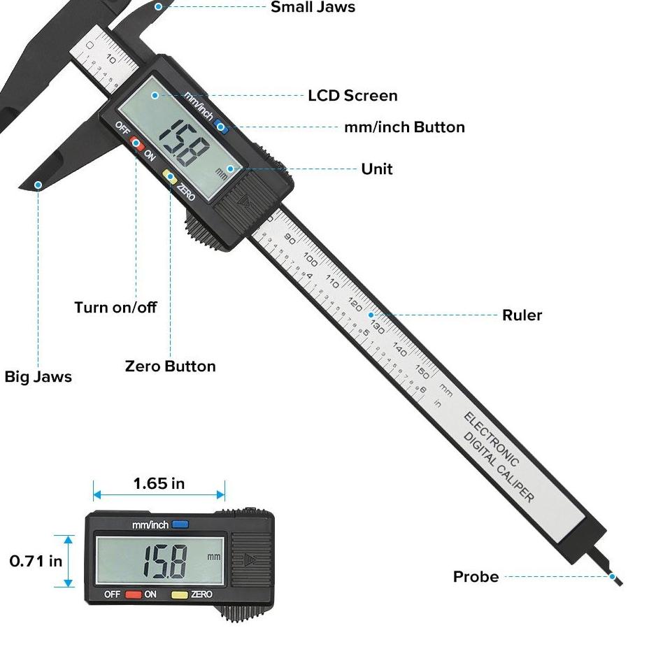 Jual Digital Caliper Meter / Jangka Sorong LCD 0-150MM Sigmat Screen | Shopee Indonesia