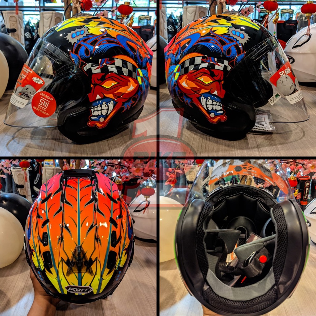 Jual Helm Scott RAM 4/ R5 Helm Half Face + Free stiker / Helm half face ...