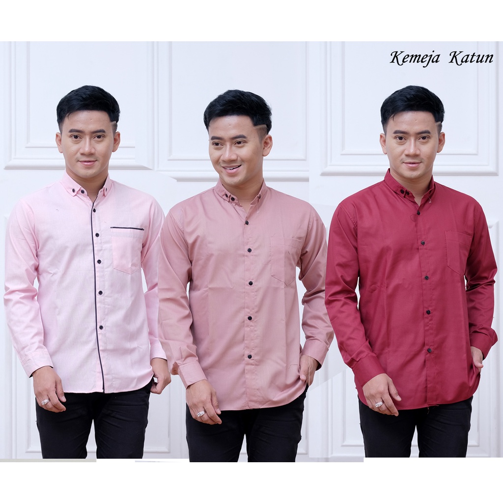 Jual Kemeja Panjang Spesial warna Merah (Pink, Marun, Pastel) | Shopee ...