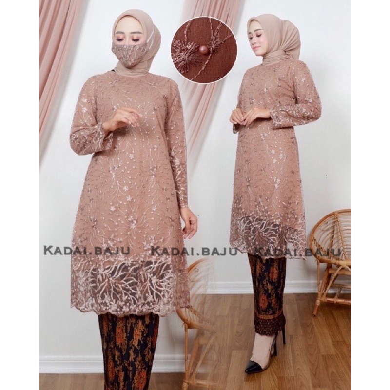 Jual Setelan outfit kebaya modern | Setelan kebaya brukat jumbo | Baju ...