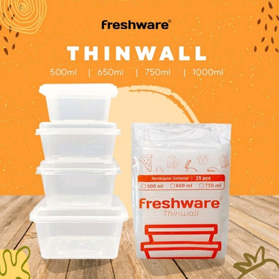 Jual Thinwall Freshware 500 ml @ 25 pcs / Kotak Makan Plastik / Plastic ...