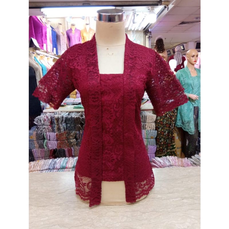 Jual KEBAYA KUTU BARU MODERN / ATASAN KEBAYA BROKAT LENGAN PENDEK / KEBAYA WISUDA / KEBAYA ...