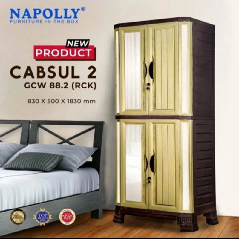 Jual LEMARI PAKAIAN NAPOLLY 2 PINTU CERMIN | CABINET SULTAN CABSUL2 ...