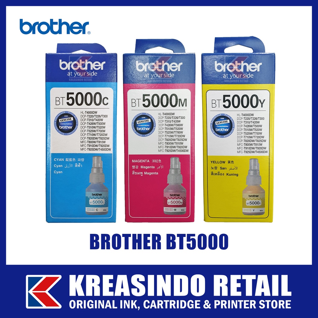 Jual Tinta Brother BT 5000 / BT5000 Original (Cyan / Magenta / Yellow) | Shopee Indonesia