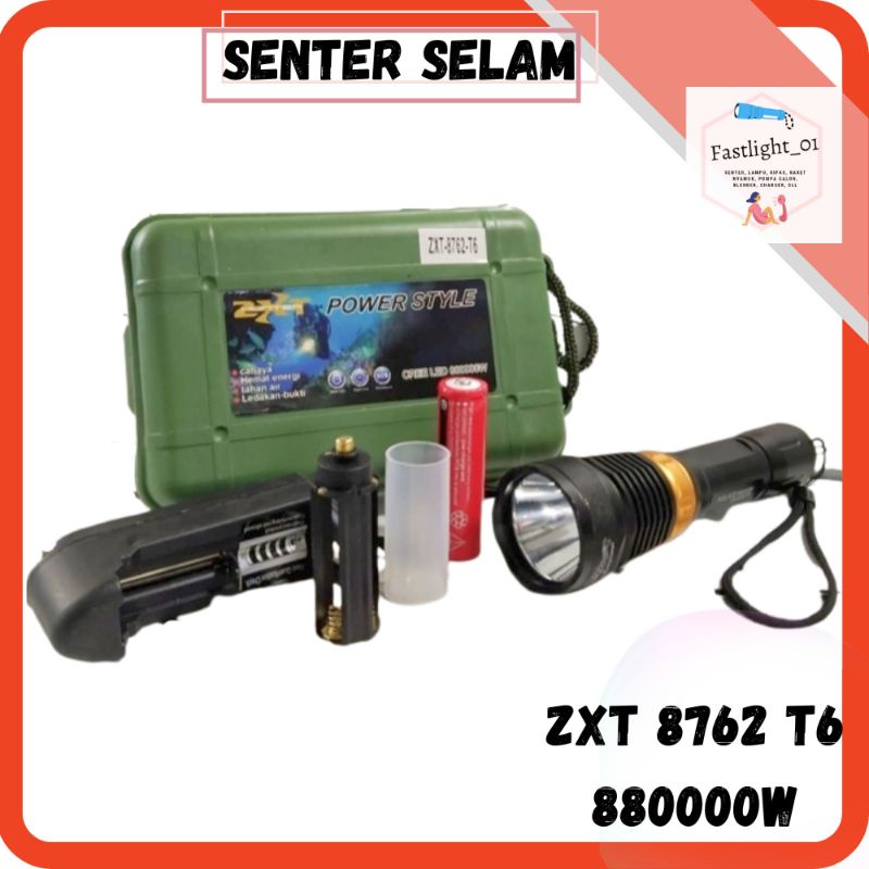 Jual Senter Selam Police ZXT 8762 T6 (880000W) | Shopee Indonesia