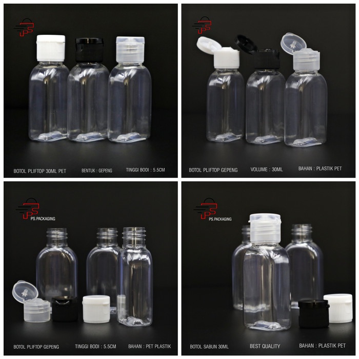 Jual Botol fliptop 30ml Gepeng / Botol antis 30ml PET | Shopee Indonesia