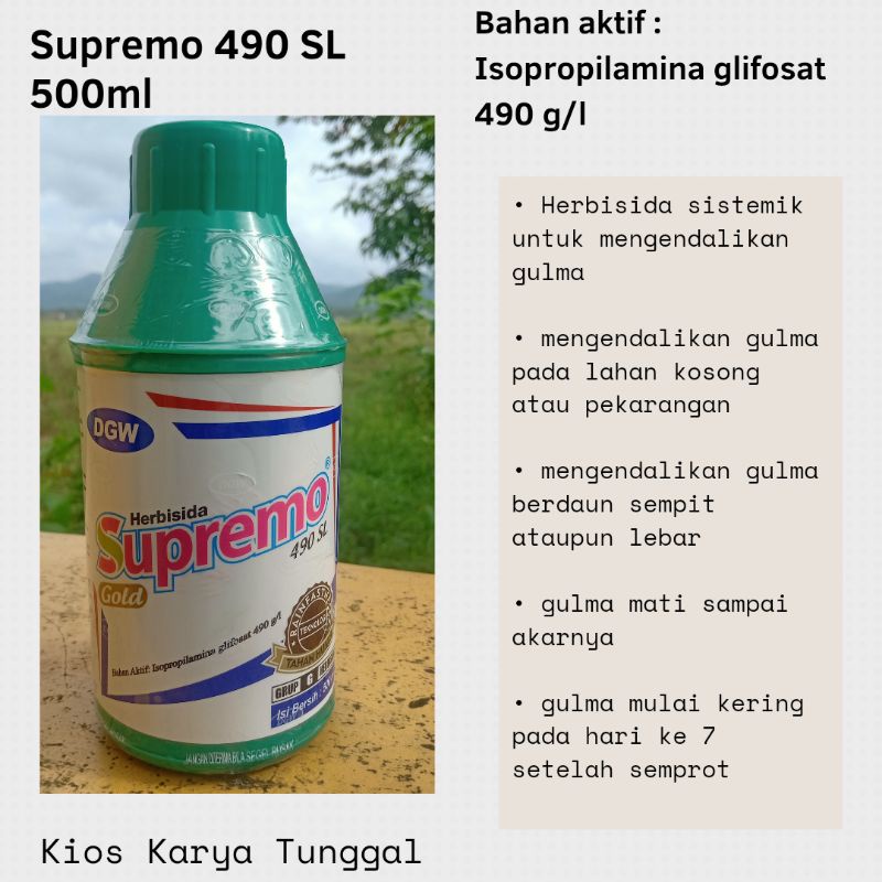 Jual Herbisida Supremo 490SL 500ml pembasmi rumput sampai akarnya ...