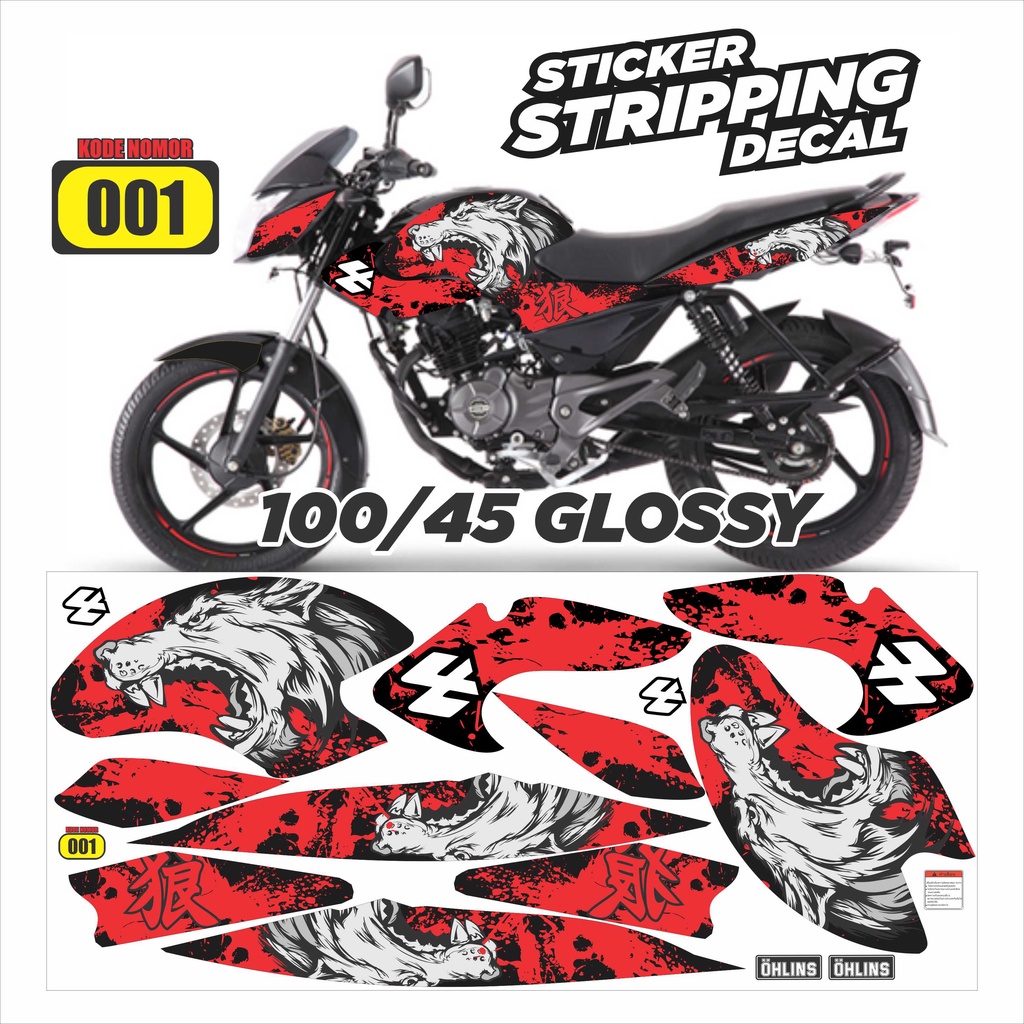 Jual Stiker Striping Decal Bajaj Pulsar 135 LS Variasi Wolf DF01 ...
