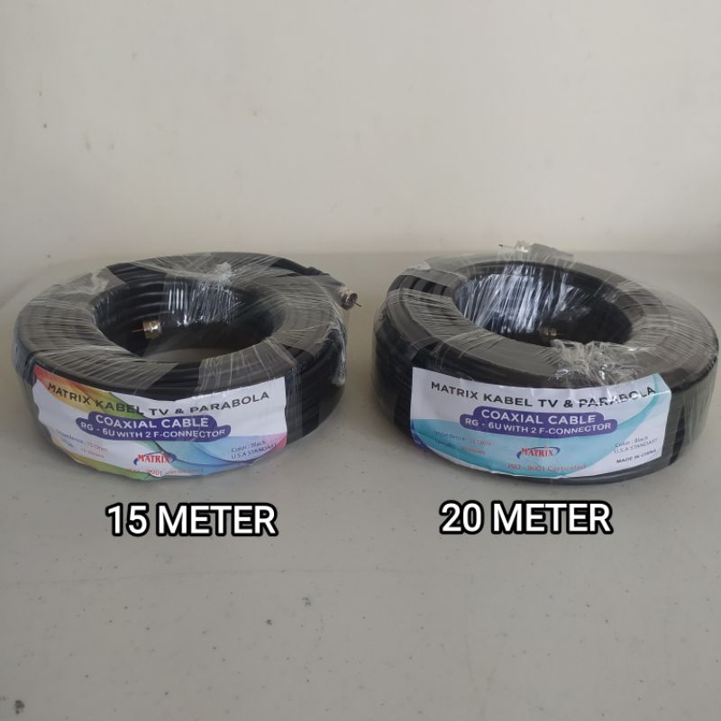 Jual MATRIX / MAINTECH KABEL ANTENA TV / PARABOLA RG6 + 2 F KONEKTOR + JACK ANTENA MALE | Shopee ...