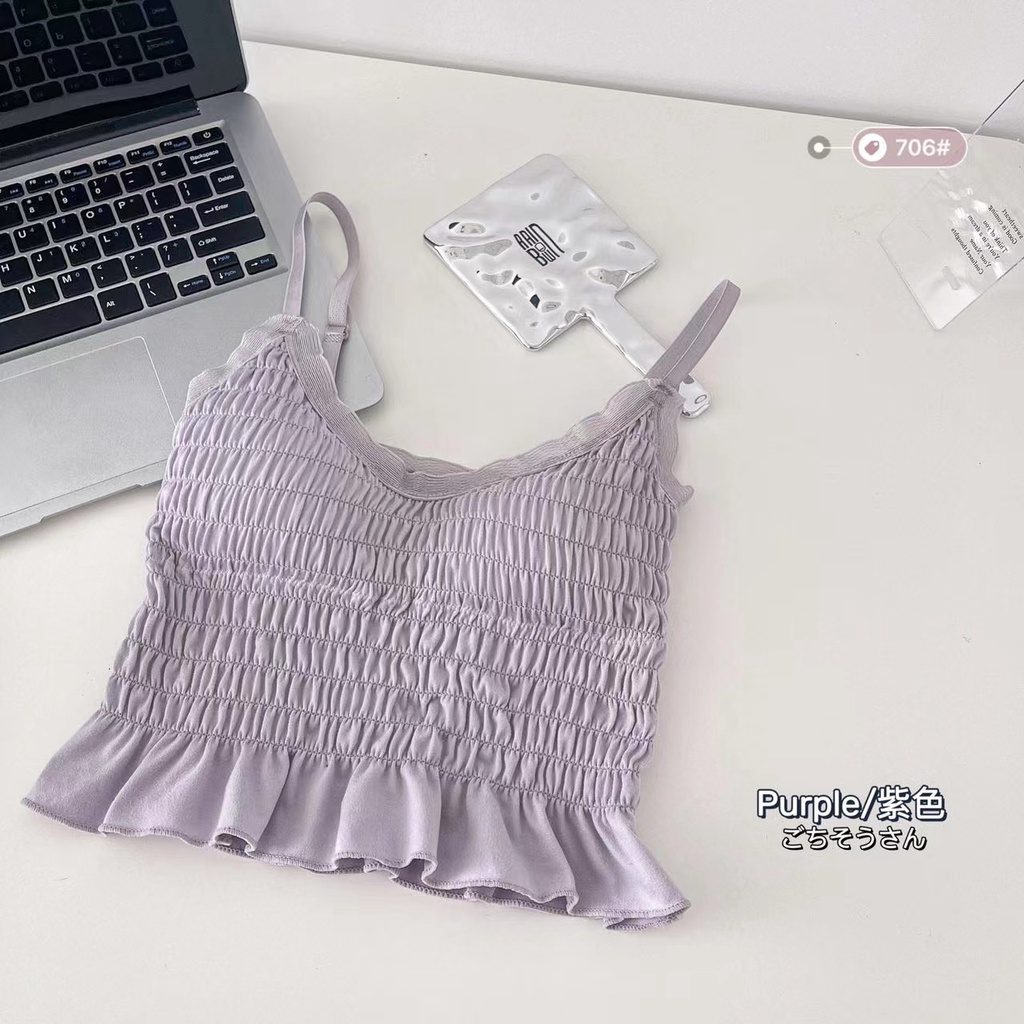 Jual HOHO_HWANG (B-333) Bra Wanita Sports Bra Aksen Hem Lace dengan Pad ...