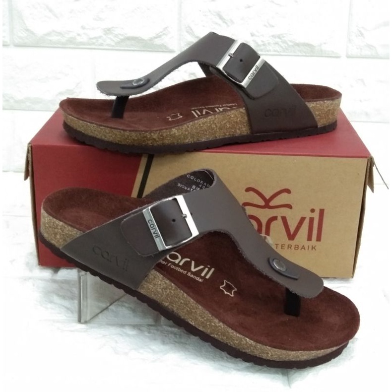 Jual Sandal jepit carvil kulit terbaru 100% Original | Shopee Indonesia