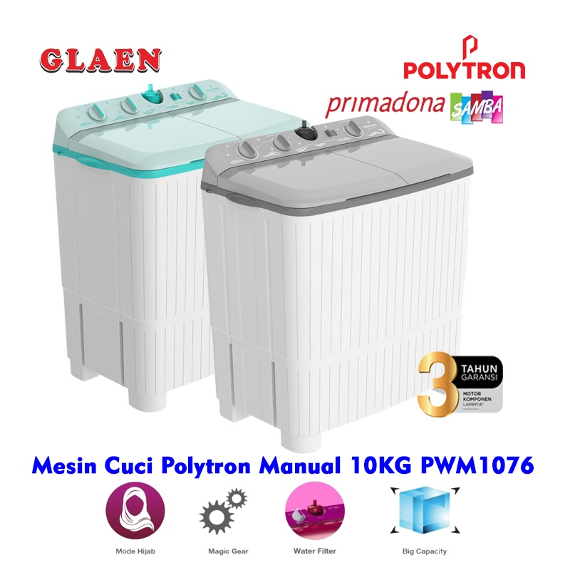 Jual Mesin Cuci Twin Tub Polytron 10 Kg | Mesin Cuci Manual Polytron ...