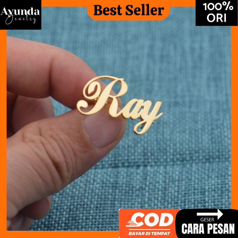 Jual Bros Nama Mini Bros Nama model Kecil lapis emas Bros baju | Shopee ...