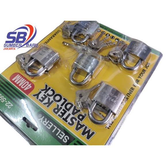 Jual Kunci Gembok Master Key Set SELLERY 40mm isi 5 Pcs Leher Pendek ...