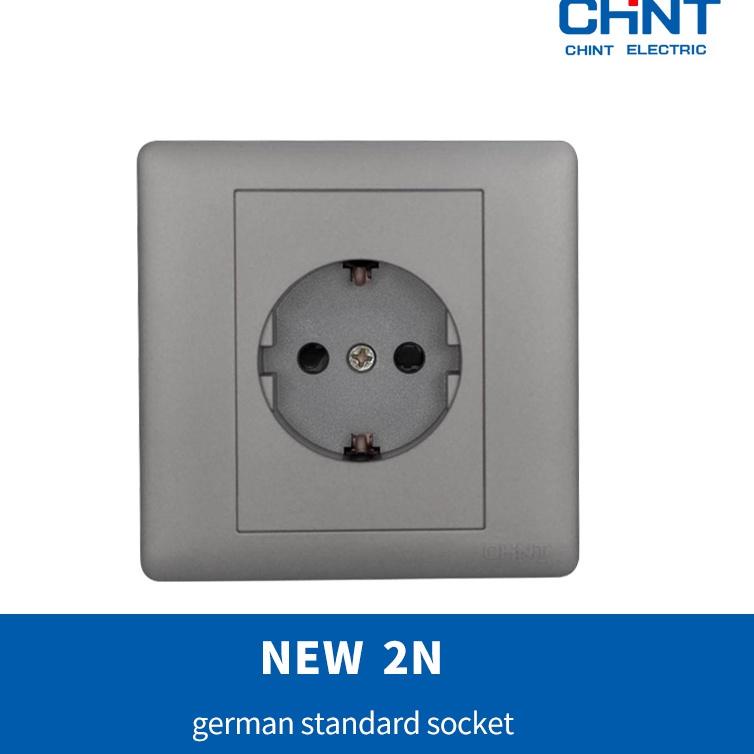 Jual Mega Max--CHINT NEW2N - GRAY BLACK German standard socket 16A 250V ...
