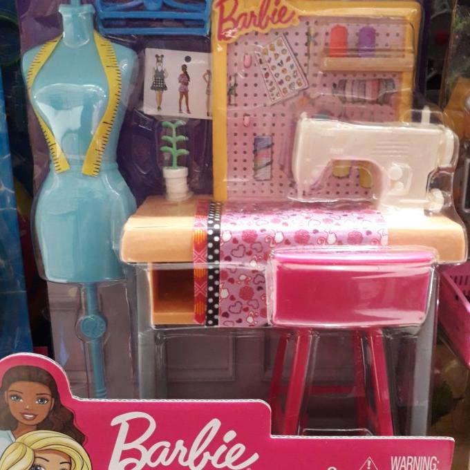 Jual !!!!!!] barbie fashion design studio playset with sewing machine ...