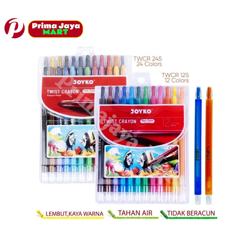 Jual Crayon Putar 12 Warna Kecil Joyko ( Set ) | Shopee Indonesia