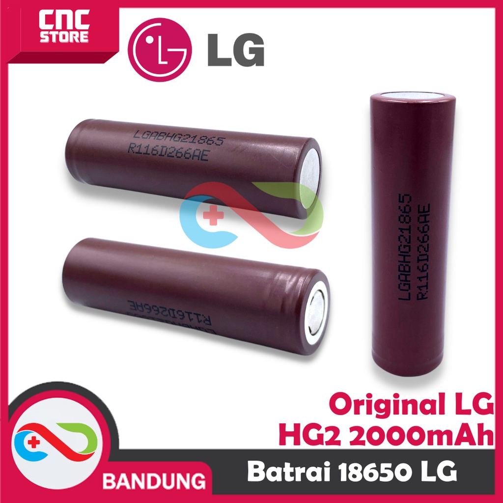 Jual ORIGINAL LG HG2 18650 LIMN 2000mAh BATTERY | Shopee Indonesia