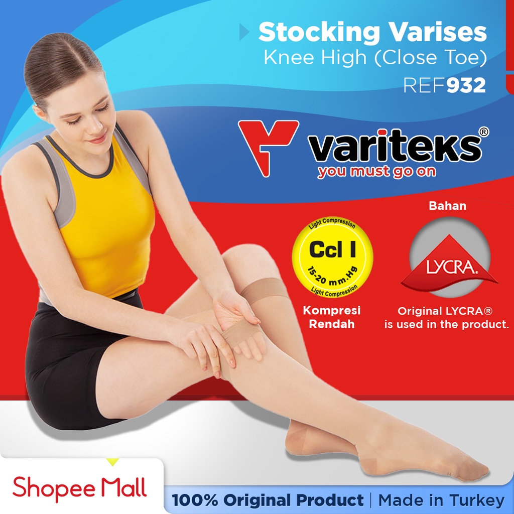 Jual VARITEKS 932 Knee High Varicose Stocking (Closed Toe) CCL1 ...