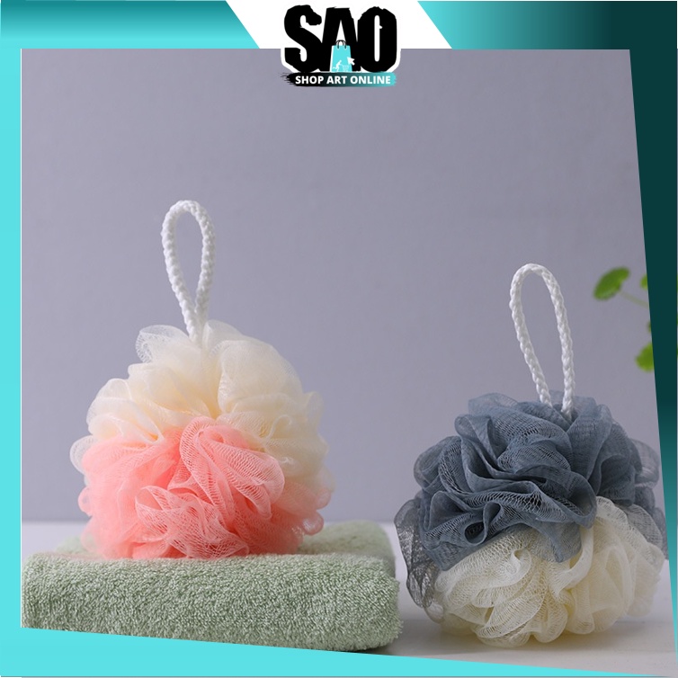 Jual SAO - H5585 Spons Pembersih Badan 2 Sisi Warna / Spons Bola Mandi ...