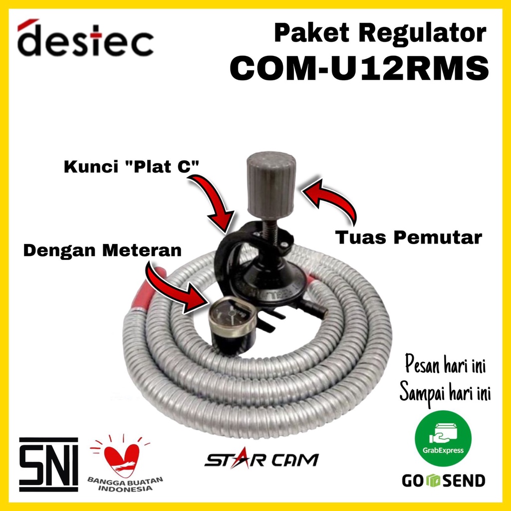 Jual Paket Selang Regulator Gas Meter Destec COM-U12RMS Tekanan Rendah ...
