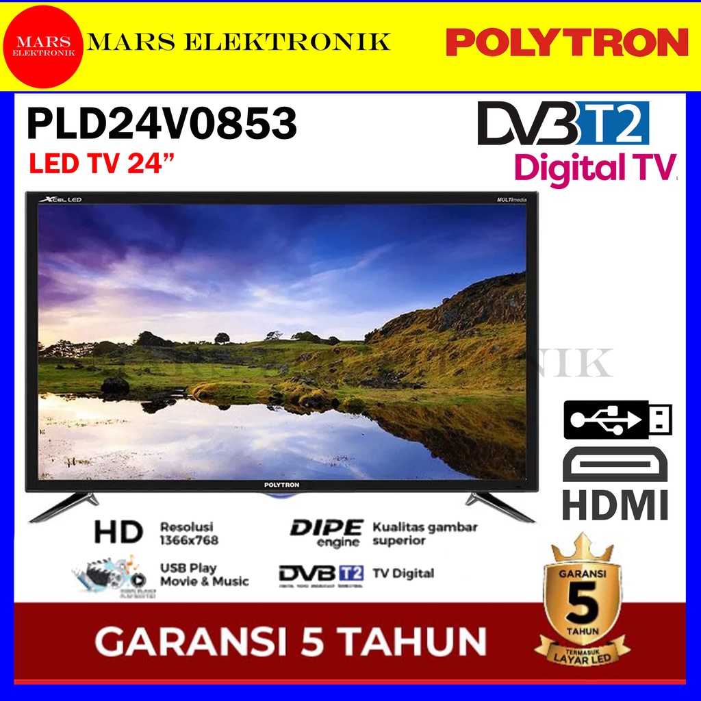 Jual TV LED POLYTRON PLD24V0853/1853 - 24 INCHI - DIGITAL TV - PLD 24 ...