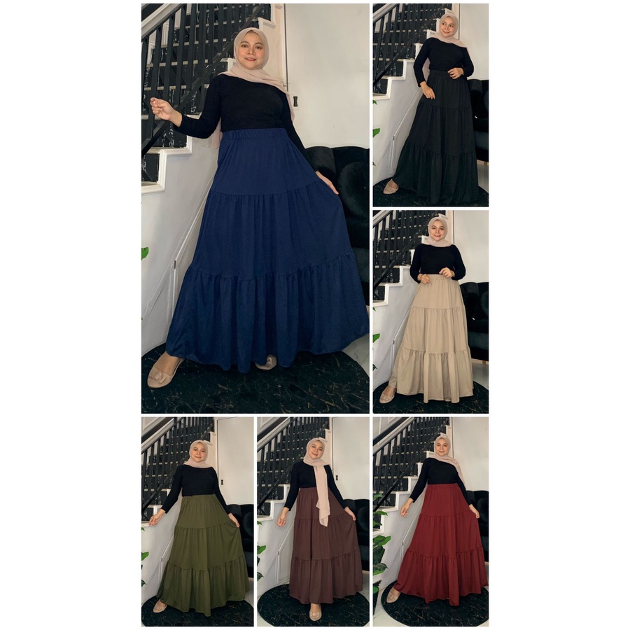 Jual ROK PANJANG BERAKSEN KERUTAN 3 ROK MUSLIM/MAYUNG/PAYUNG BAWAHAN ...