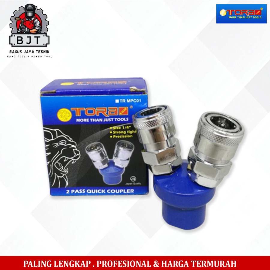 Jual Kopler Kupler Cupler Copler Cabang 2 Air Quick Coupler 2 Way ¼ ...