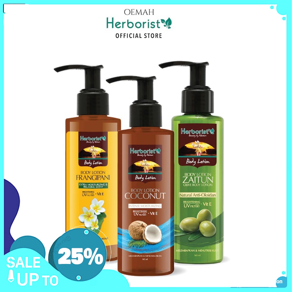 Jual Herborist Body Lotion Zaitun Varian Coconut Frangipani Whitening ...