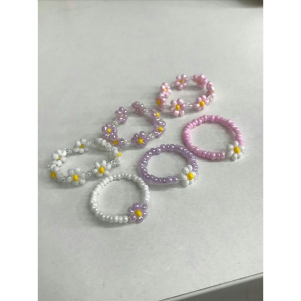 Jual Ring Daisy Series/Cincin bunga manik/beads | Shopee Indonesia