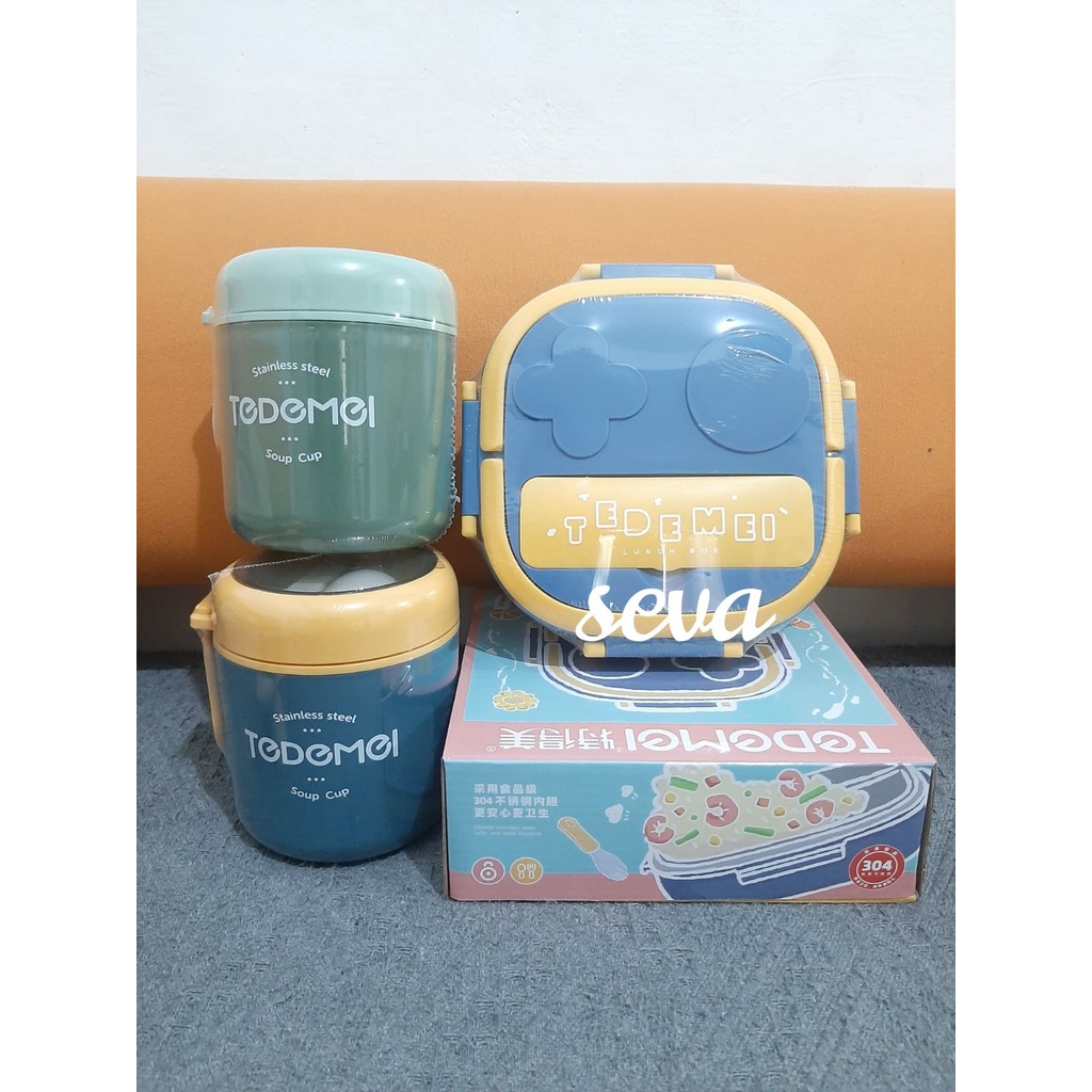 Jual TEDEMEI LUNCH BOX DAN SOUP CUP TEMPAT BEKAL TEDEMEI 3 SEKAT ...