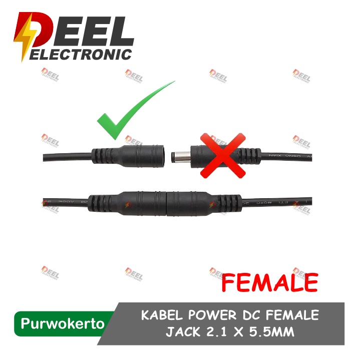 Jual KABEL POWER DC JACK FEMALE 2.1MM X 5.5MM WIRE CABEL DC SOCKET ...
