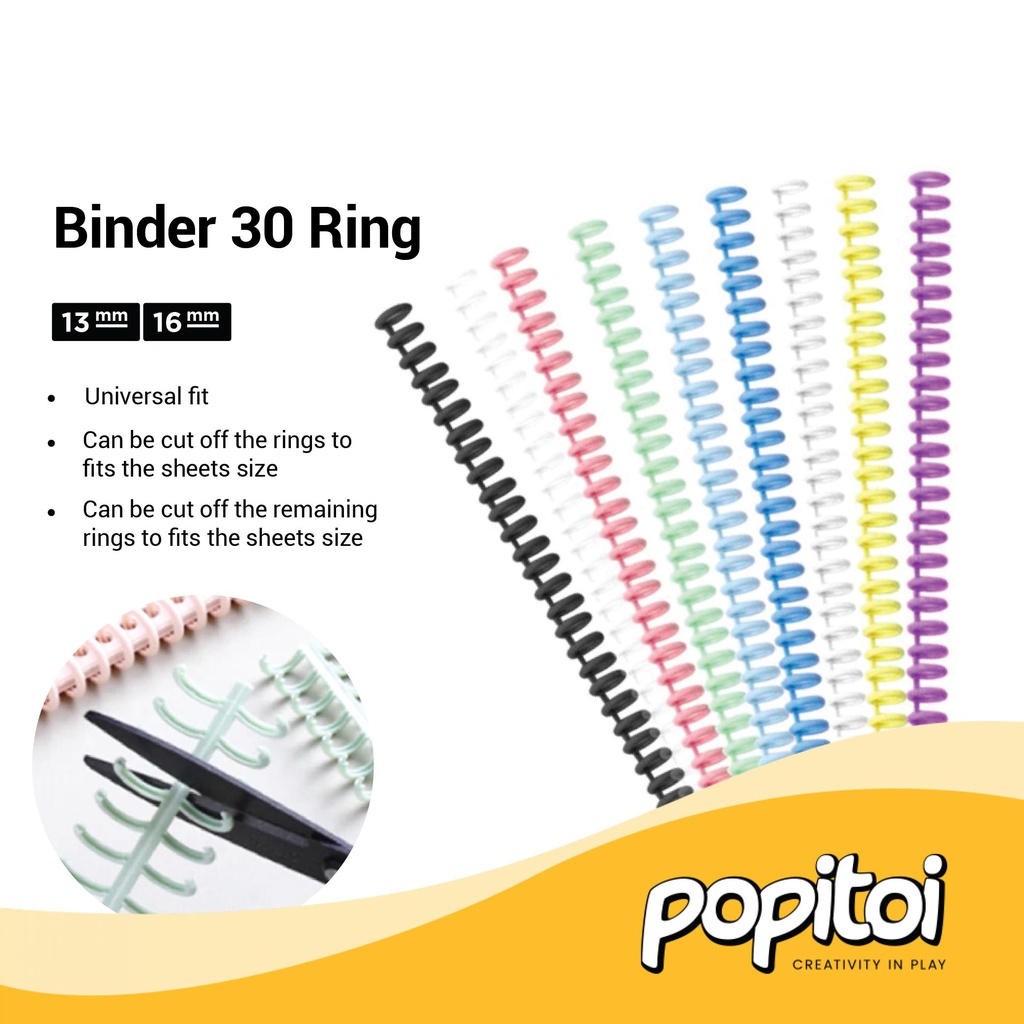Jual DIY 30 Holes Ring Binder Notebook A5 B5 A4 Warna Warni Lipat 360 Derajat Lubang | Shopee ...
