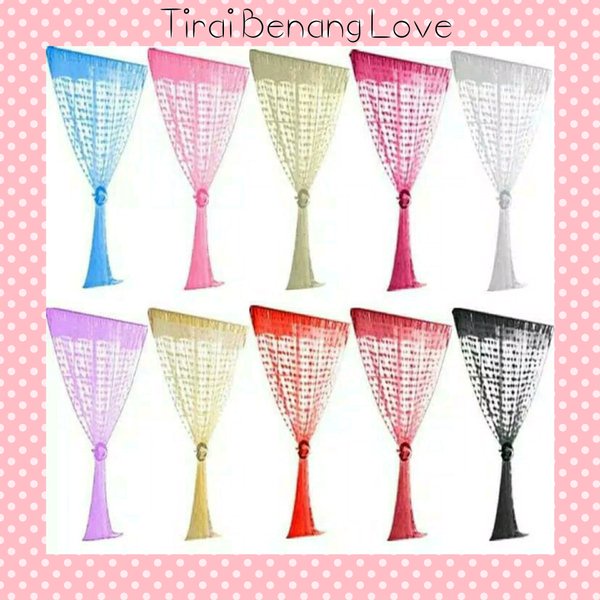 Jual Tirai Pintu Dan Jendela Tiray Benang Motif Love | Shopee Indonesia