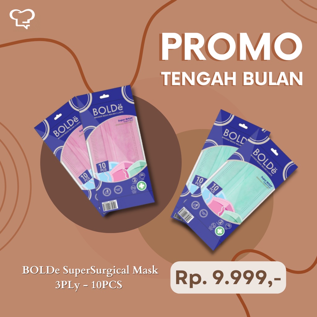 Jual BOLDe Super Mask Surgical 3 ply (10 pcs) | Shopee Indonesia