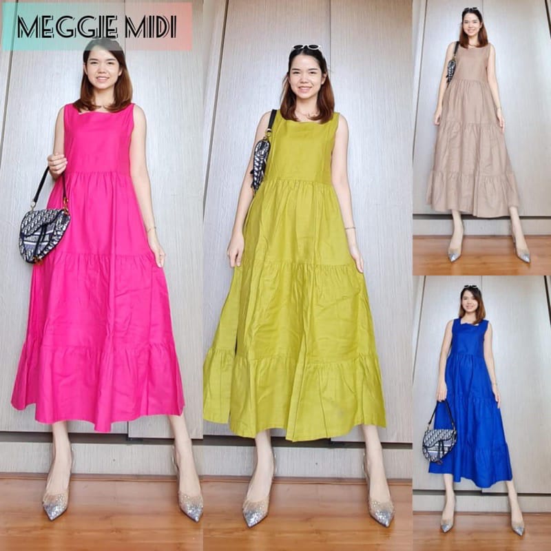 Jual meggie inner midi dress tanpa lengan READY SIAP KIRIM | Shopee ...