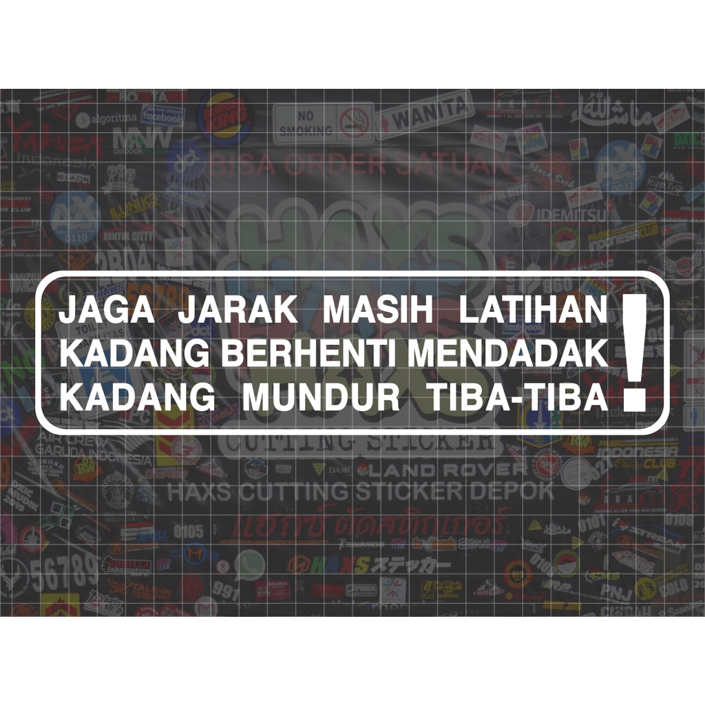 Jual Cutting Sticker Jaga Jarak Masih Latihan Ukuran 25 Cm Untuk Mobil ...