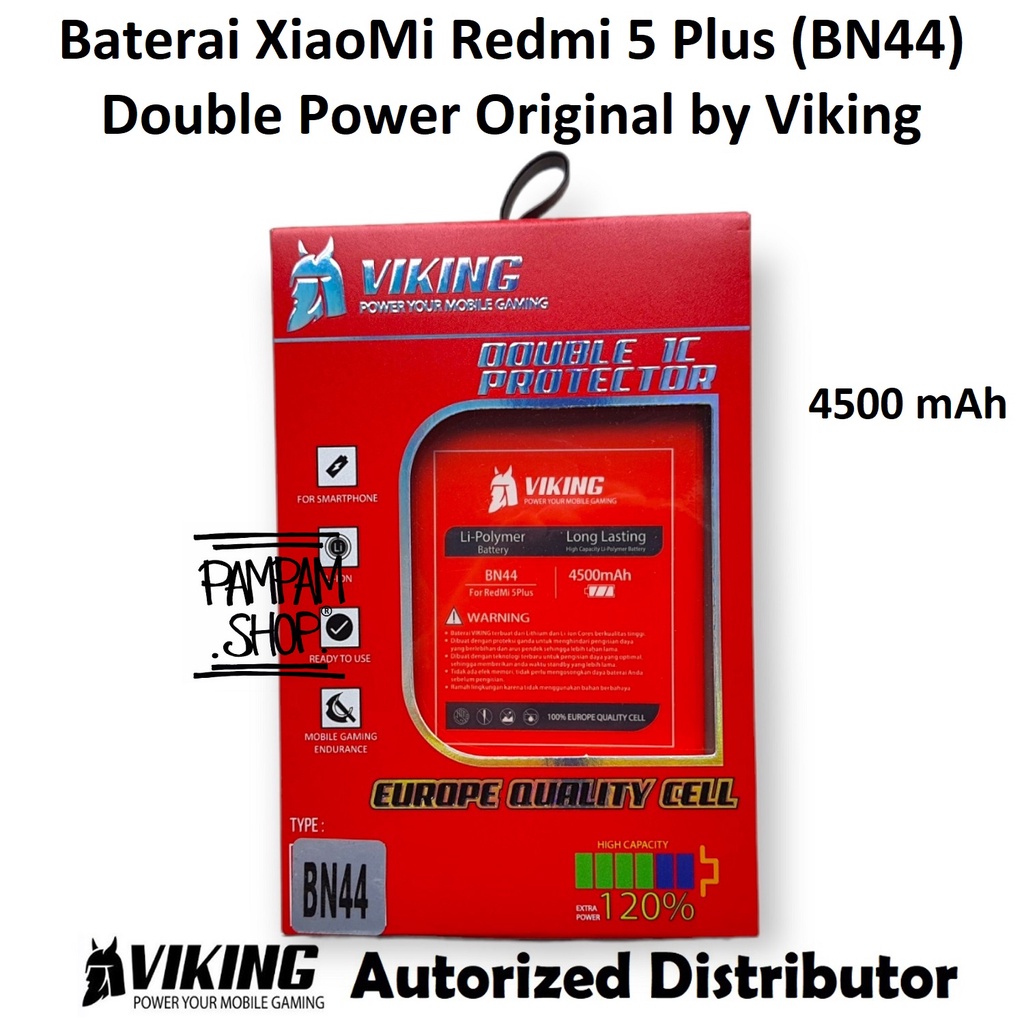 Jual Baterai VIKING Double Power Original XiaoMi BN44 Redmi 5+ 5 Plus ...