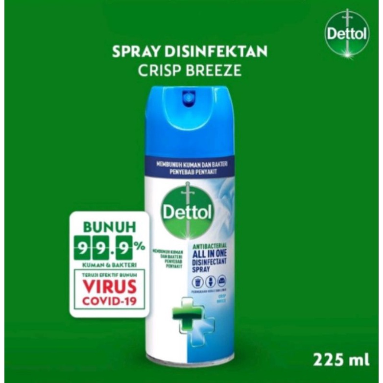 Jual DETTOL Disinfectant Spray Crisp Breeze 225ml / Dettol ...