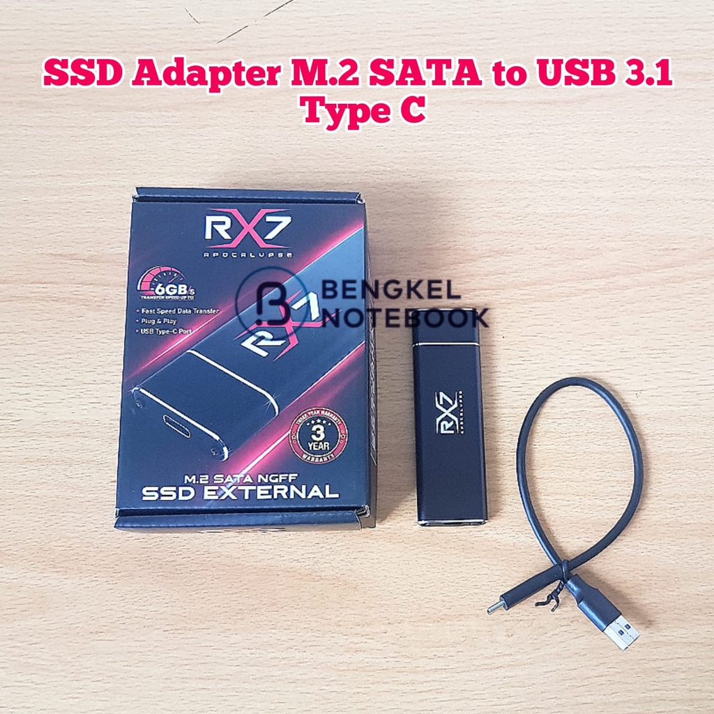 Jual SSD Adapter Casing M.2 M2 SATA to USB 3.0 Type C RX7 6Gbps NGFF ...