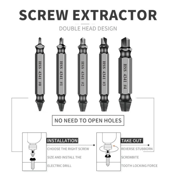 Jual Bolt Extractor Bor Pelepas Baut Patah Pelepas Skrup Extractor ...