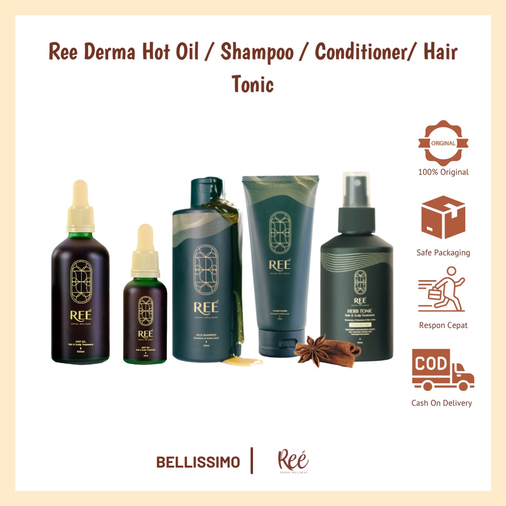 Jual Ree Derma Hot Oil 30ml/100ml / Cinnamon & Amino Acid Mild Shampoo ...