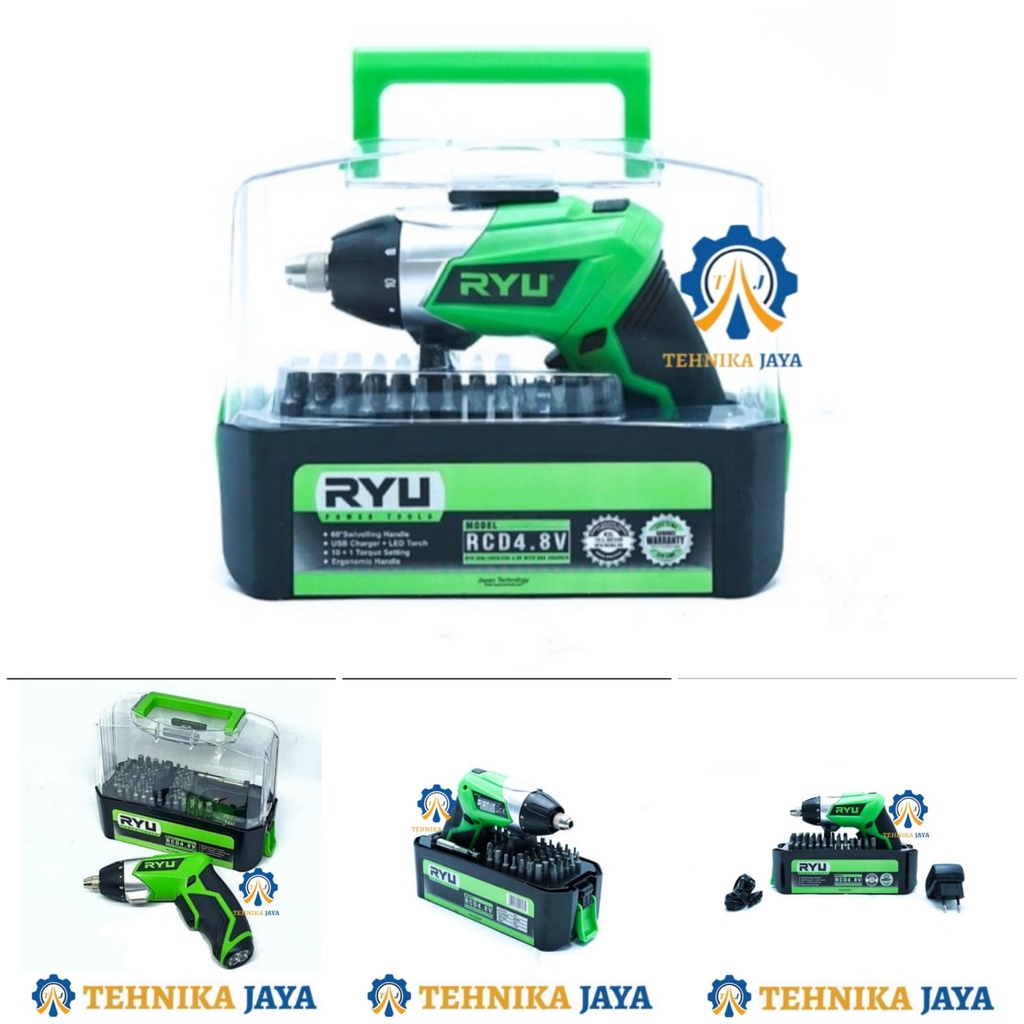 Jual Bor Obeng Cordless Ryu 4 8v Screwdriver Set Usb Charger Shopee
