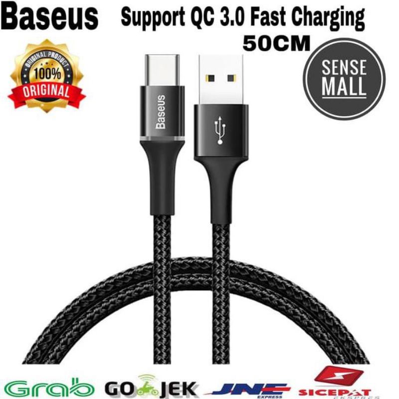 Jual Cable baseus halo led usb type c QC 3.0 fast charging 50cm ...