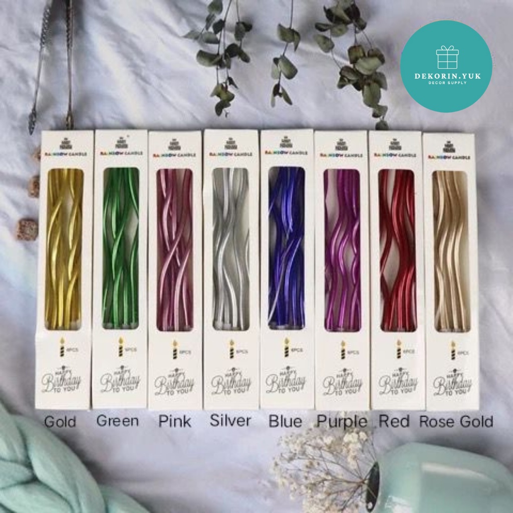 Jual LILIN ULANG TAHUN SPIRAL WARNA METALIK / LILIN ULANG TAHUN ULIR ...