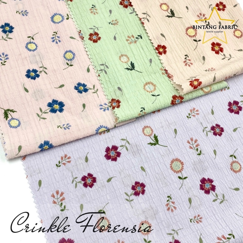 Jual Bahan Kain Crinkle Cringkle Motif Florensia 0,5 meter | Shopee ...