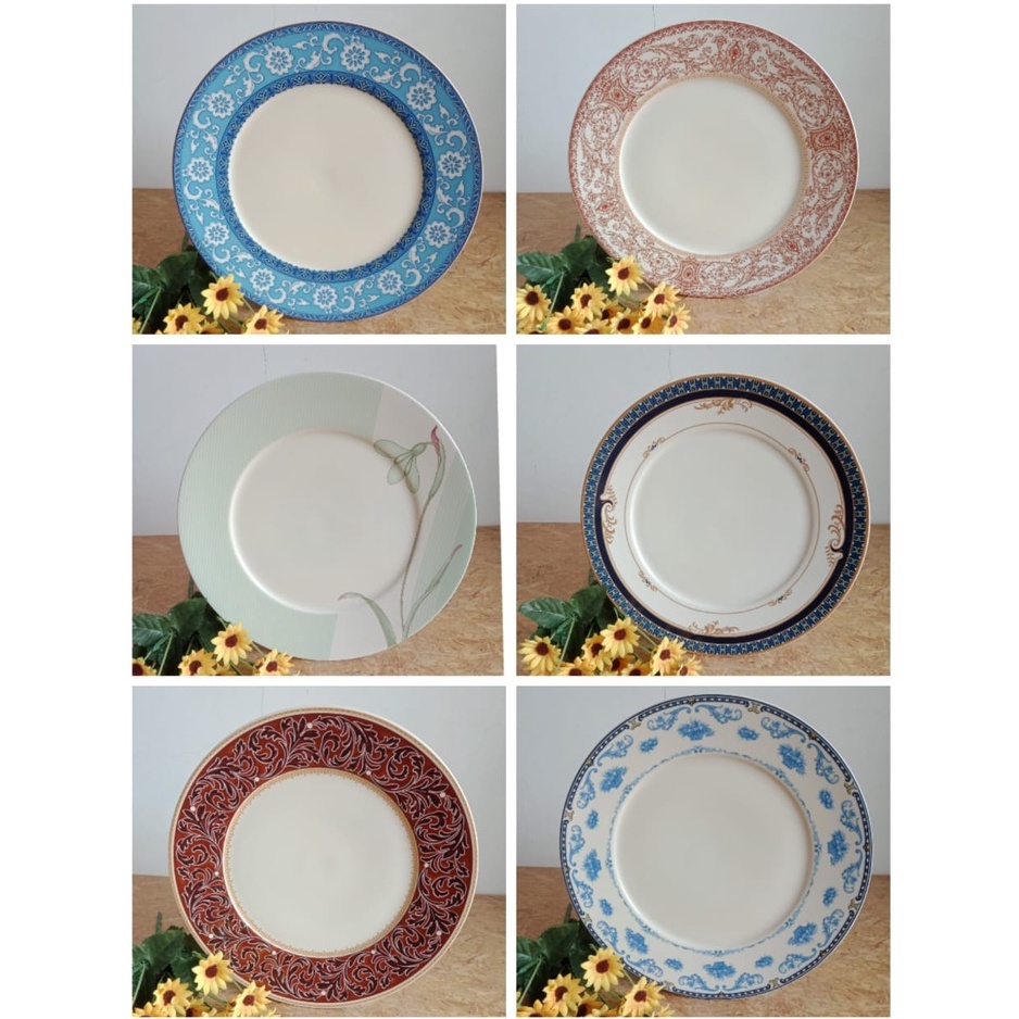 Jual 01141 Piring Makan Keramik Royal Orchid / Piring Keramik / Piring ...