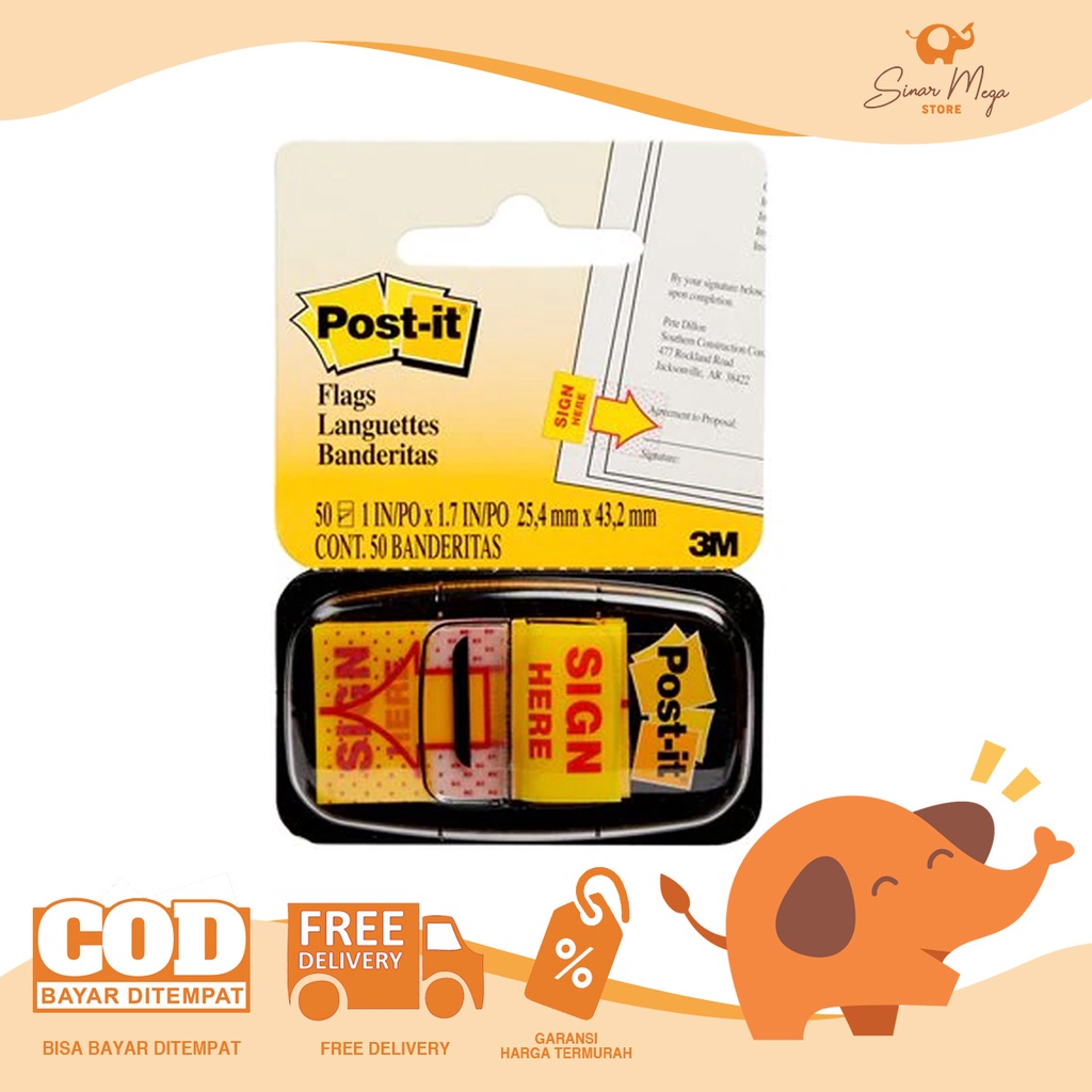 Jual 3M Post It Sign Here 680-9 / Penanda Bentuk Panah | Shopee Indonesia